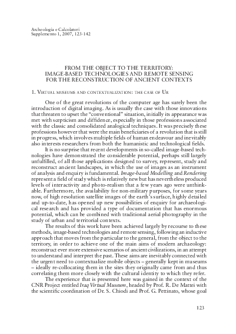 (PDF) From the object to the territory: image-based technologies and ... (PDF) From the object to the territory: image-based technologies and ...