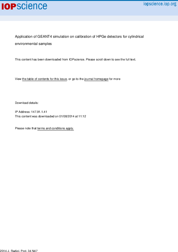 Pdf Application Of Geant4 Simulation On Calibration Of Hpge Detectors