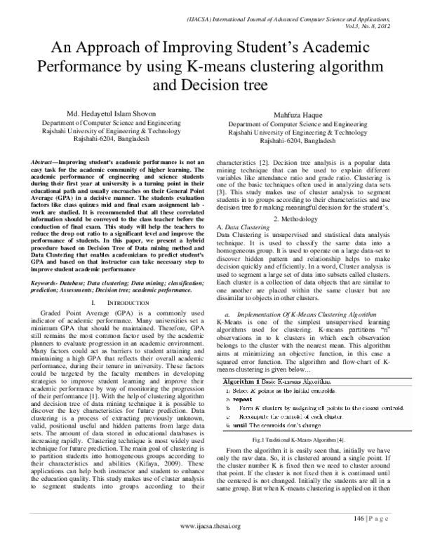 (PDF) An Approach of Improving Student's Academic Performance by using K-means clustering ...