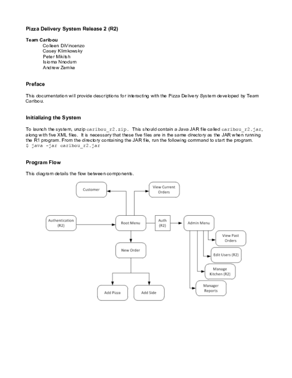 (PDF) Pizza Delivery System Release 2 (R2