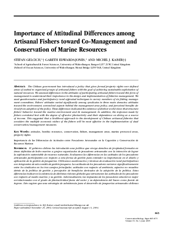 (PDF) Importance of Attitudinal Differences among Artisanal Fishers ...