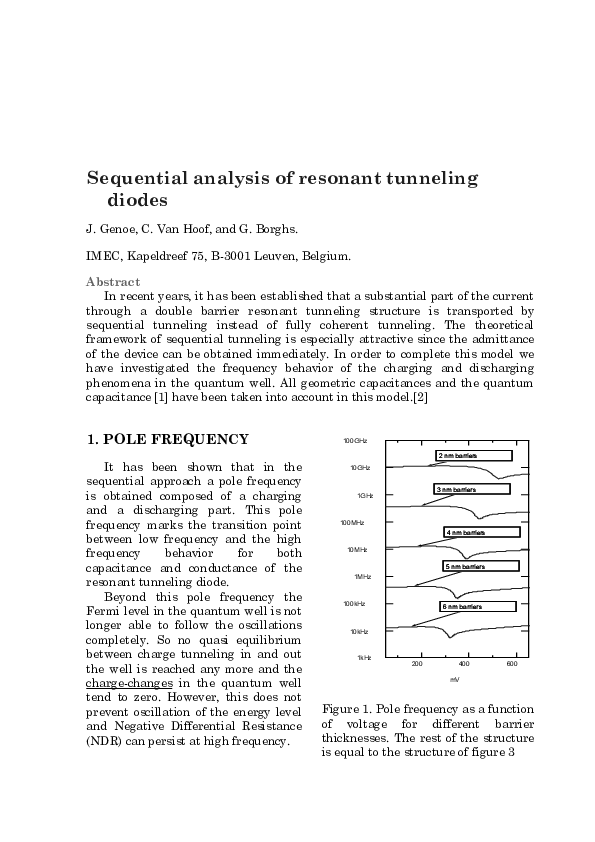 (PDF) Sequential analysis of resonant tunneling diodes