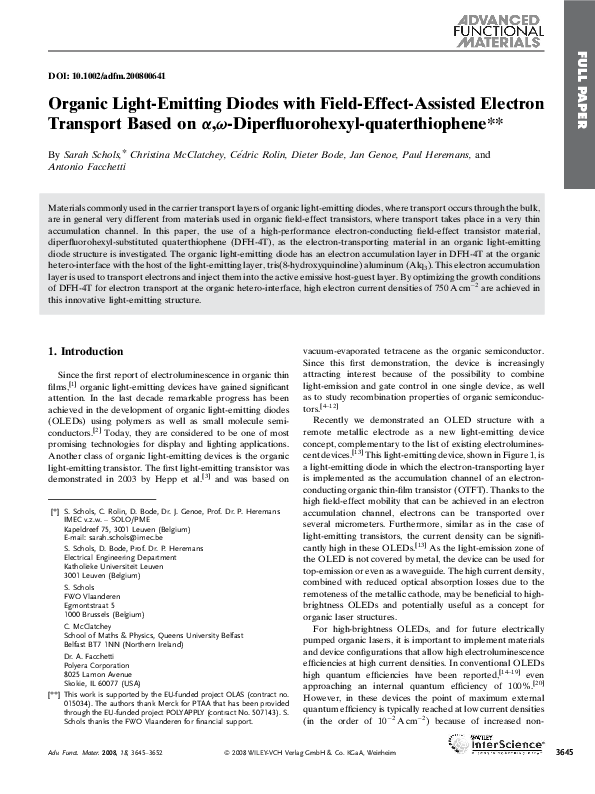 (PDF) Field-Effect Electron Transport in OLEDs