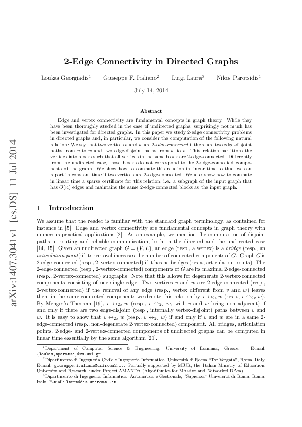 (PDF) 2-Edge Connectivity in Directed Graphs