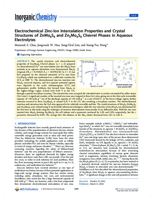 (PDF) Electrochemical Zinc-Ion Intercalation Properties and Crystal ...