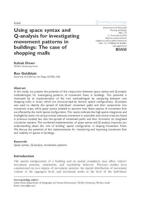 Pdf Using Space Syntax And Q Analysis For Investigating Movement