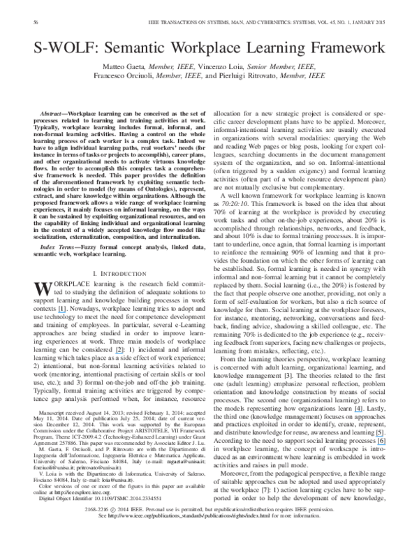 (PDF) S-WOLF: Semantic Workplace Learning Framework