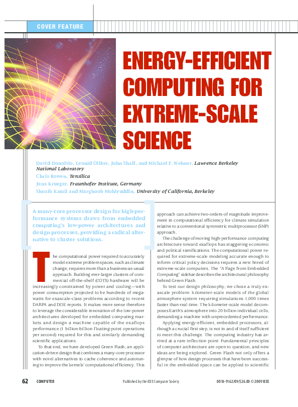 Pdf Energy Efficient Computing For Extreme Scale Science Michael Wehner