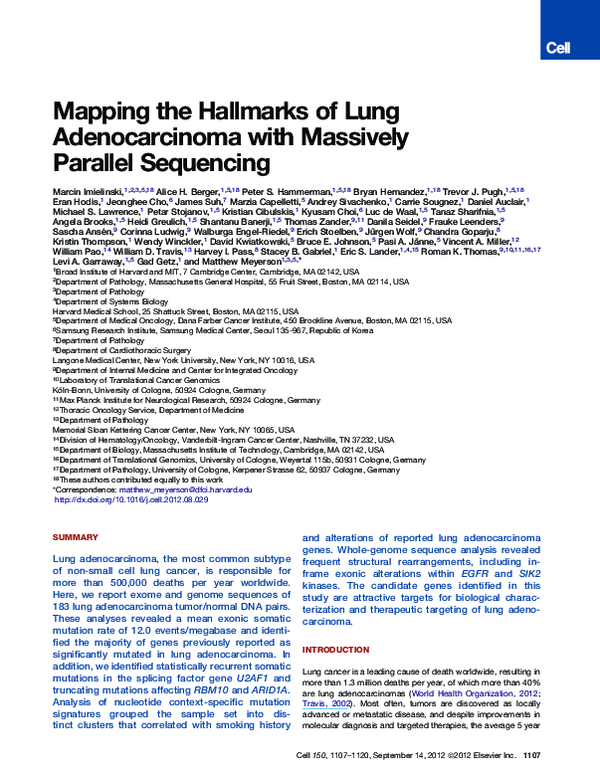 (PDF) Mapping the Hallmarks of Lung Adenocarcinoma with Massively ...