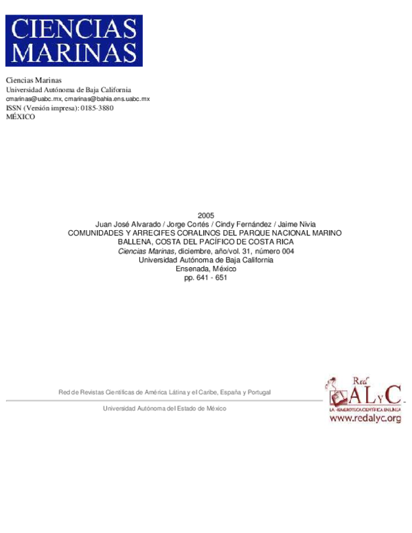 (PDF) Comunidades y arrecifes coralinos del Parque Nacional Marino ...