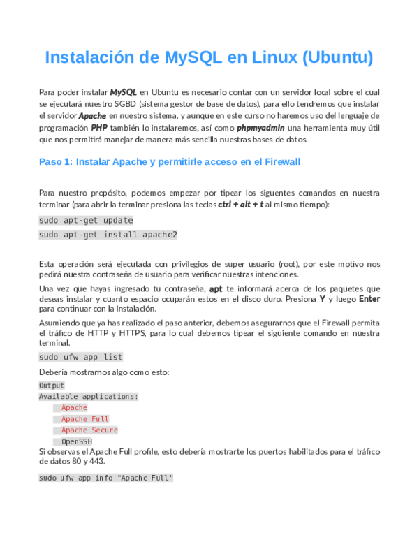 (PDF) Instalacion de My SQL en Ubuntu