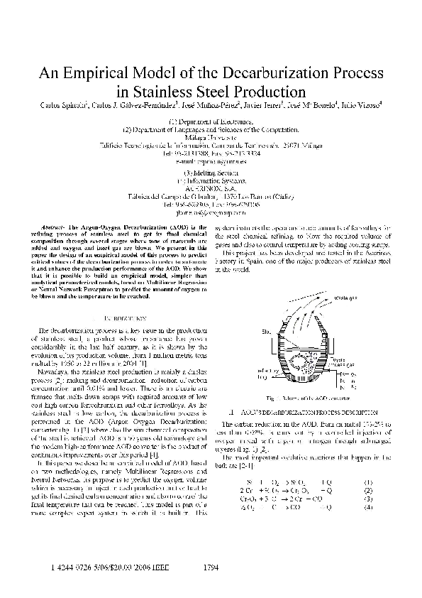 (PDF) An Empirical Model of the Decarburization Process in Stainless ...