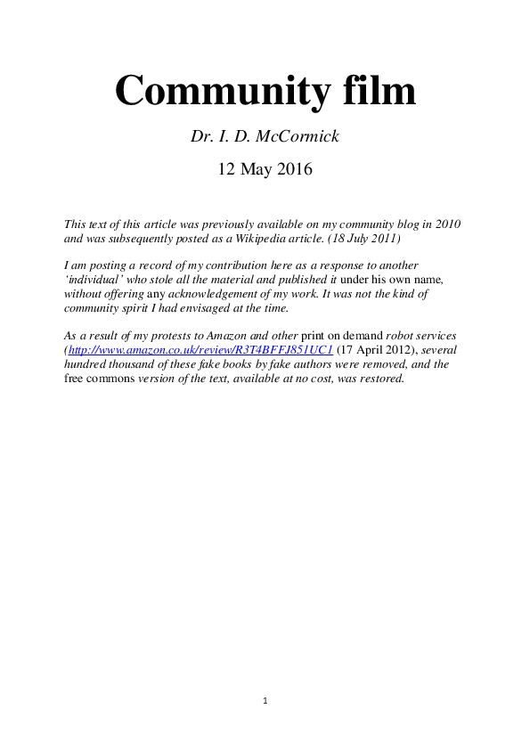 (PDF) Defining Community Film