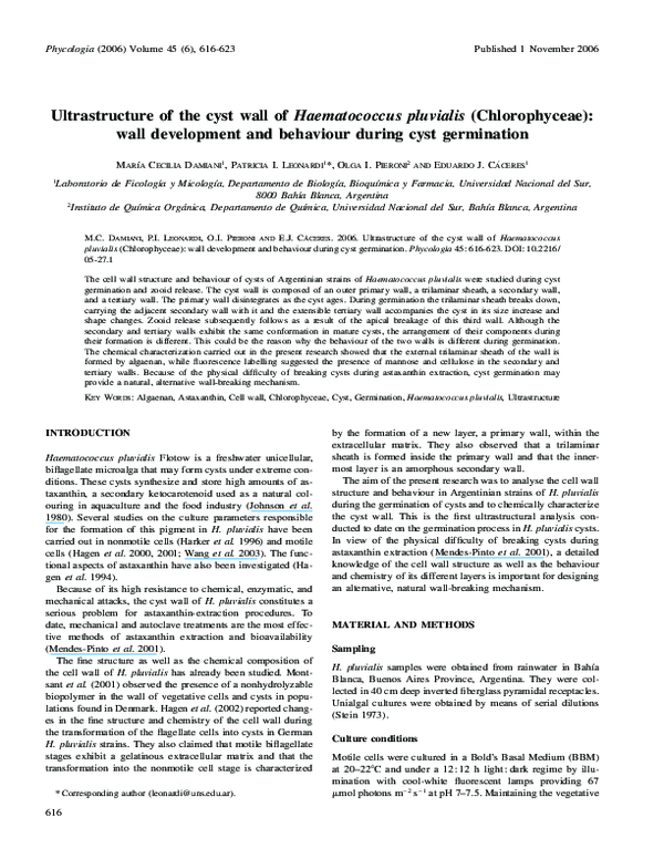(PDF) Ultrastructure of the cyst wall of Haematococcus pluvialis ...