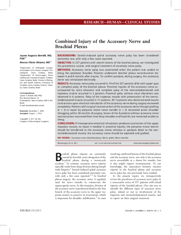(PDF) Combined Injury of the Accessory Nerve and Brachial Plexus ...