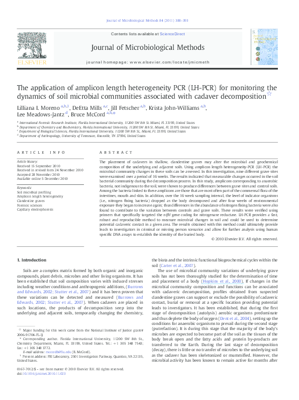 (PDF) The application of amplicon length heterogeneity PCR (LH-PCR) for ...