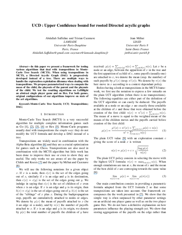 (PDF) UCD : Upper confidence bound for rooted directed acyclic graphs