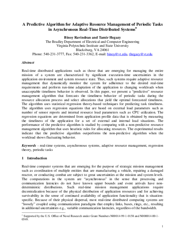 (PDF) A predictive algorithm for adaptive resource management of periodic tasks in asynchronous ...