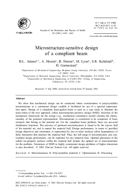 (PDF) Microstructure-sensitive design of a compliant beam