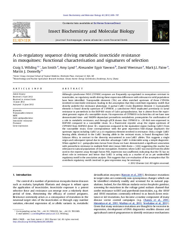 (PDF) A cis-regulatory sequence driving metabolic insecticide ...