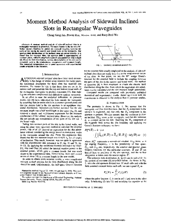 Moment method analysis of sidewall inclined slots in rectangular waveguides