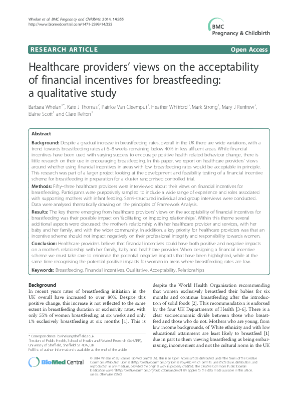 (PDF) Healthcare providers’ views on the acceptability of financial ...