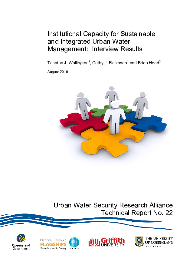 (PDF) Institutional Capacity for Sustainable and Integrated Urban Water ...