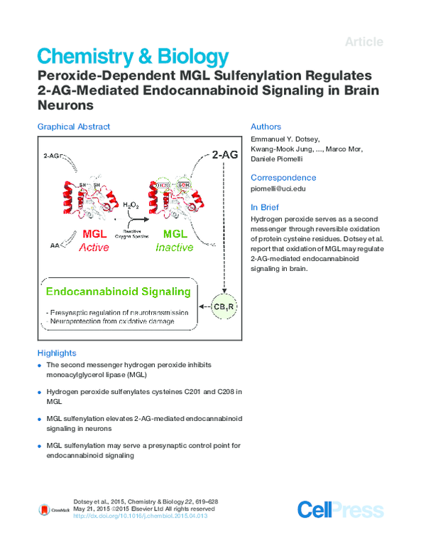 (PDF) Peroxide-Dependent MGL Sulfenylation Regulates 2-AG-Mediated ...