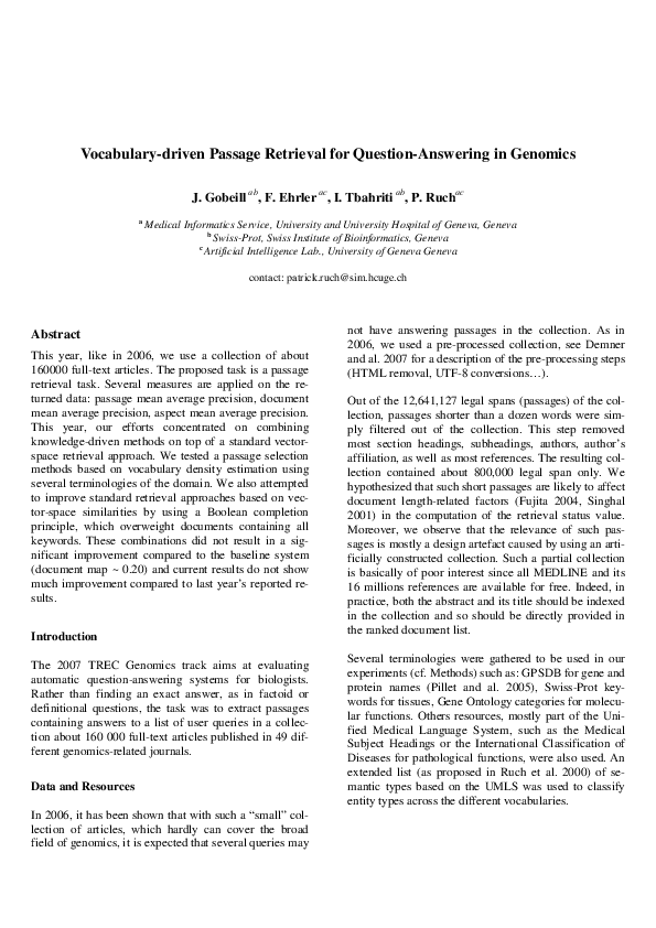 (PDF) Vocabulary-driven passage retrieval for question-answering in ...
