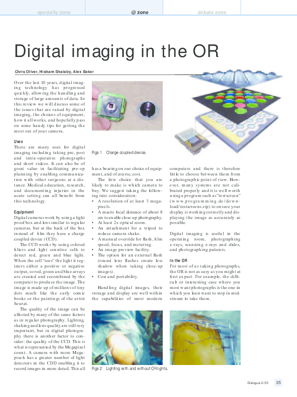 (PDF) Digital Imaging in the OR
