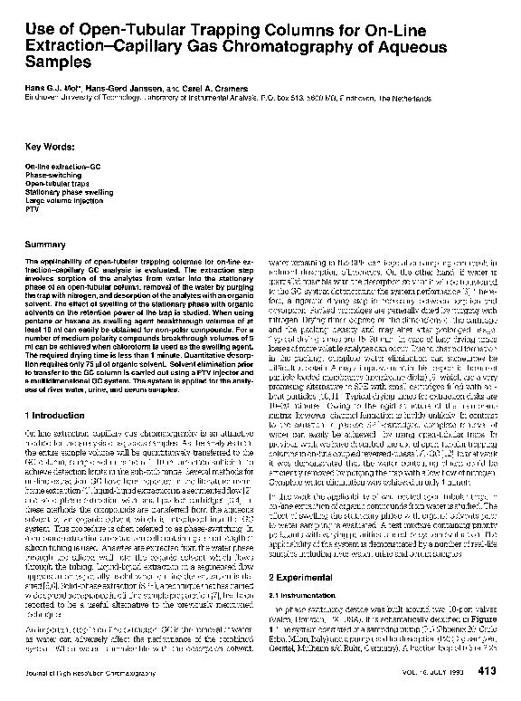 (PDF) Use of open-tubular trapping columns for on-line extraction ...