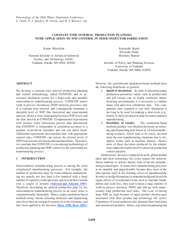 (PDF) Factory scheduling and dispatching: constant time interval production planning with ...