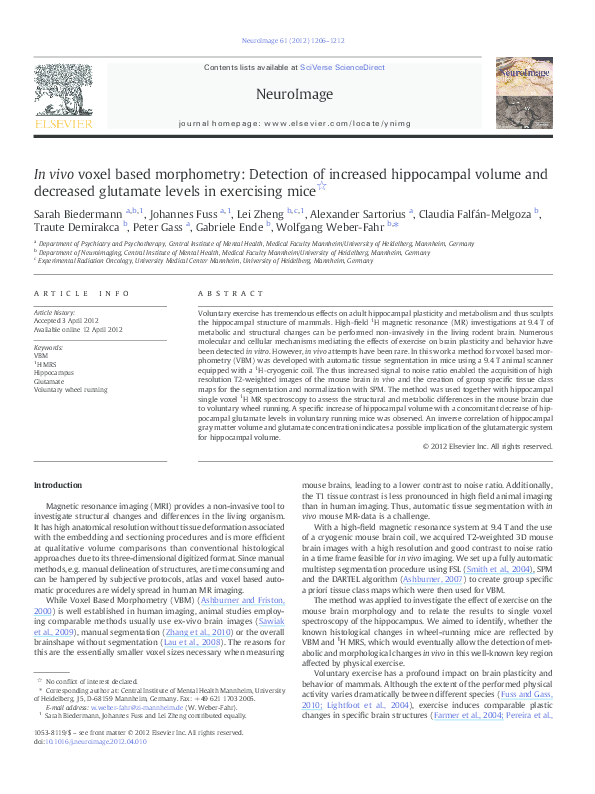 (PDF) In vivo voxel based morphometry: Detection of increased ... (PDF) In vivo voxel based morphometry: Detection of increased ...