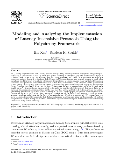 (PDF) Modeling and Analyzing the Implementation of Latency-Insensitive Protocols Using the ...