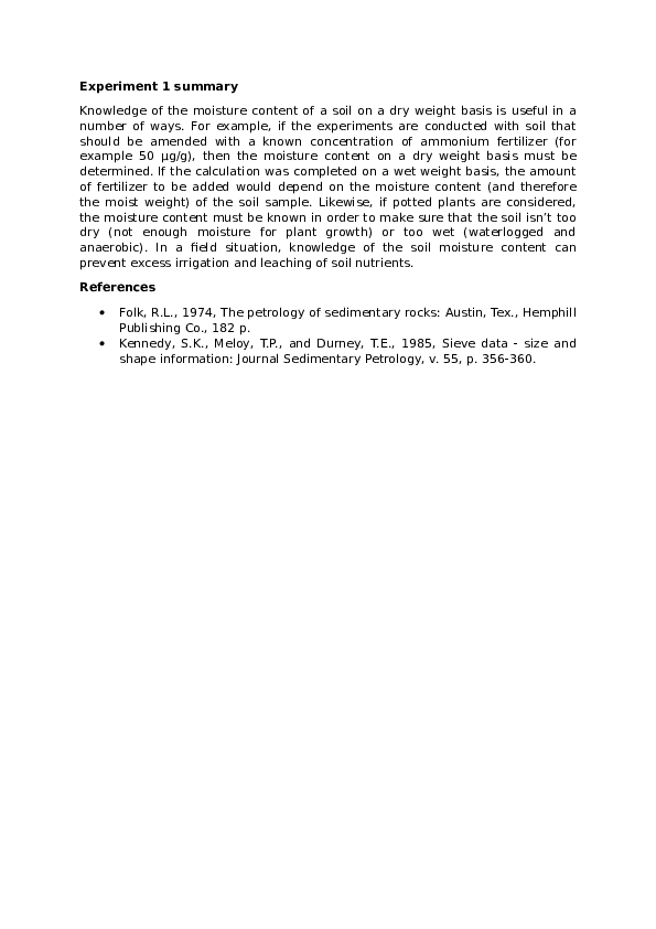 (DOC) Experiment 1 summary