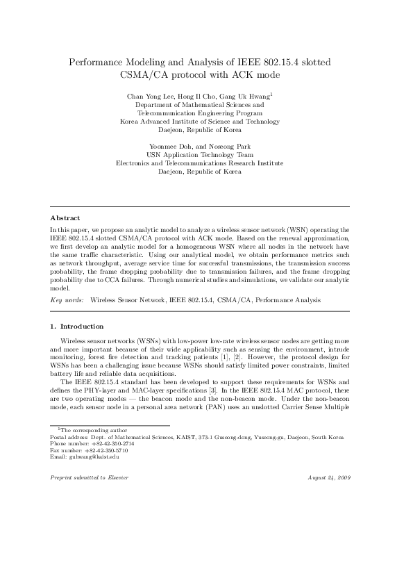 (PDF) Performance Modeling and Analysis of IEEE 802.11 IBSS PSM in Different Traffic Conditions