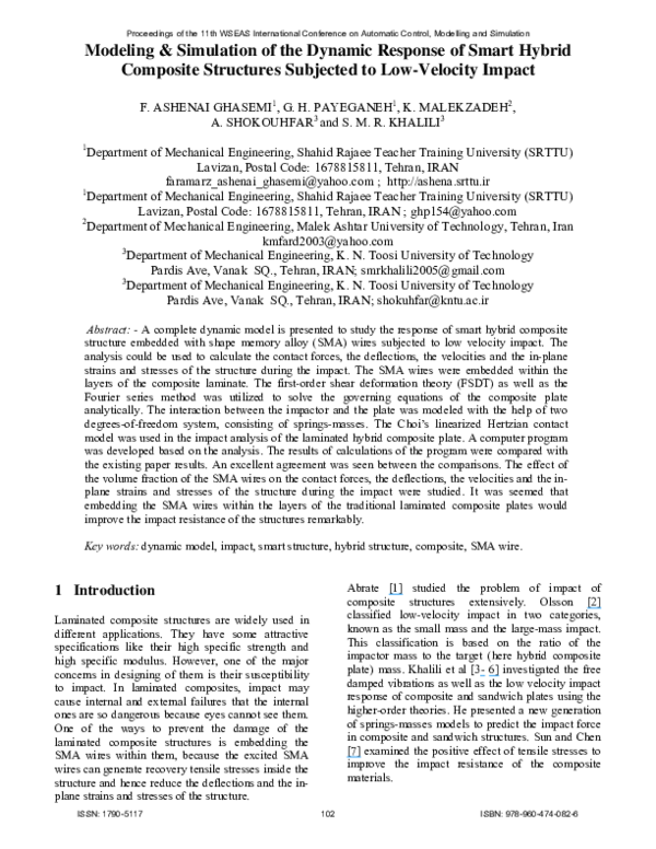 (PDF) Modeling & simulation of the dynamic response of smart hybrid composite structures ...
