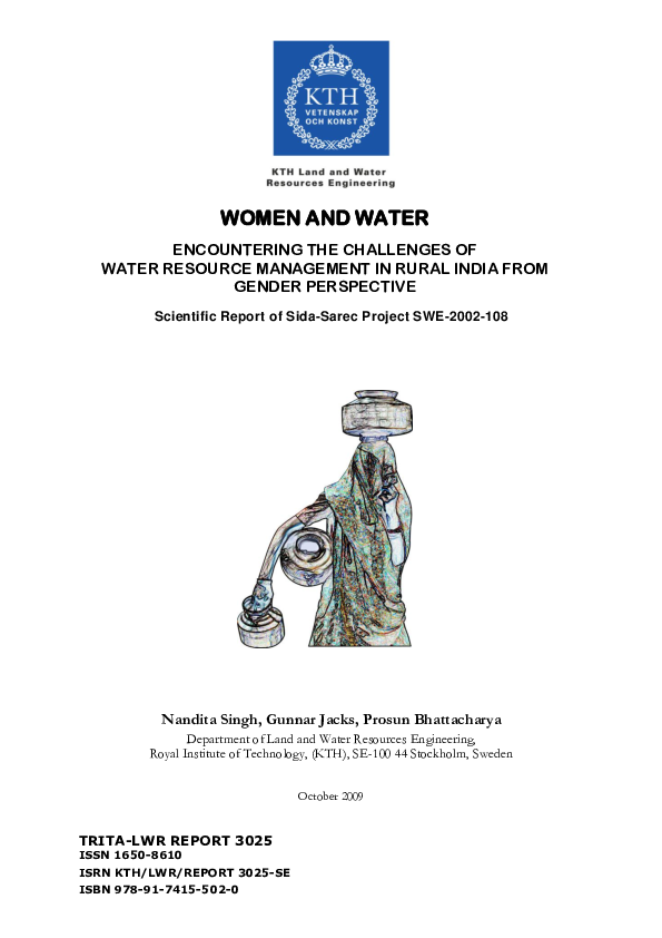 (PDF) Women and Water: Encountering the challenges of water resource ...