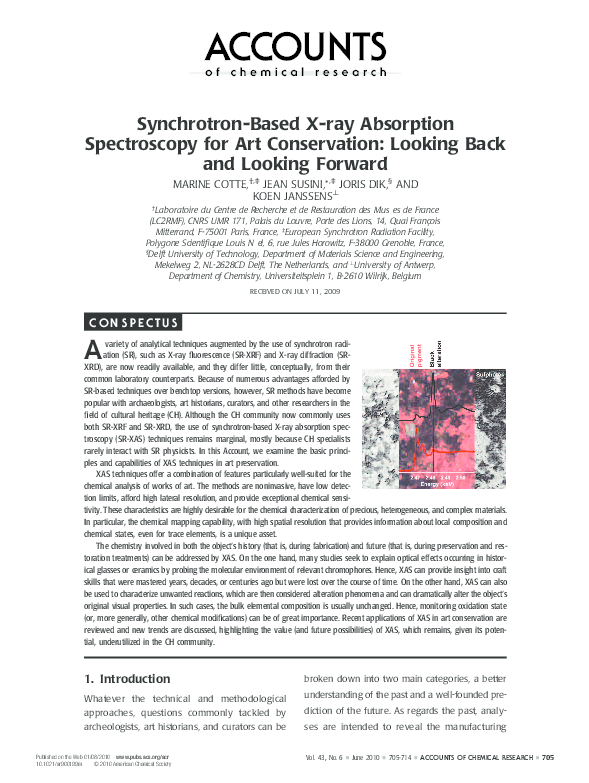 (PDF) Synchrotron-Based X-ray Absorption Spectroscopy for Art ...