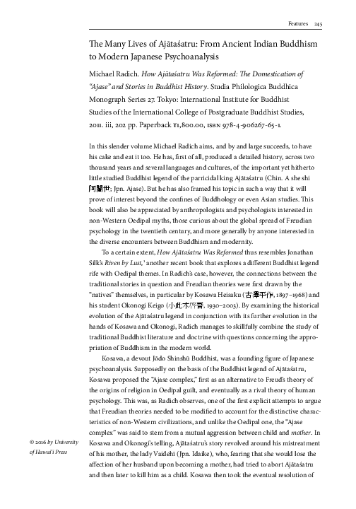 (PDF) The Many Lives of Ajātaśatru (review of Michael Radich, How ...