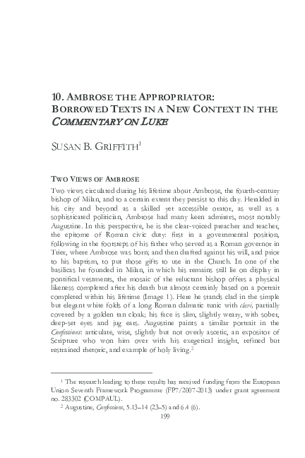 (PDF) Ambrose the Appropriator: Borrowed texts in a new context in the ...