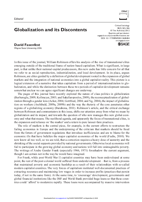 (PDF) Globalization and its Discontents