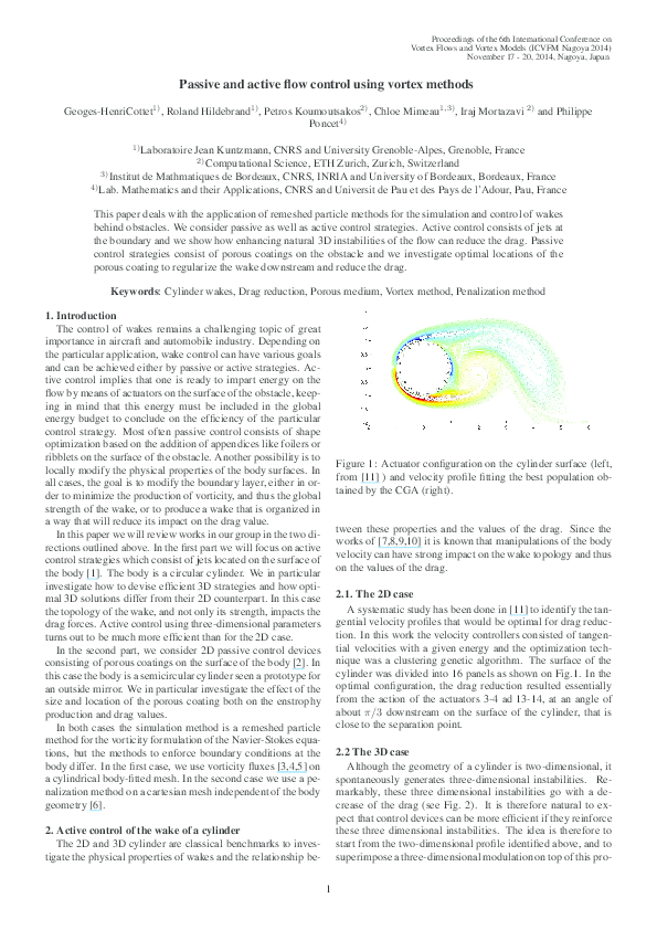 (PDF) Passive and active flow control using vortex methods