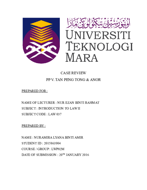 (DOC) SAMPLE OF CASE REVIEW FOR BASIC LAW STUDY