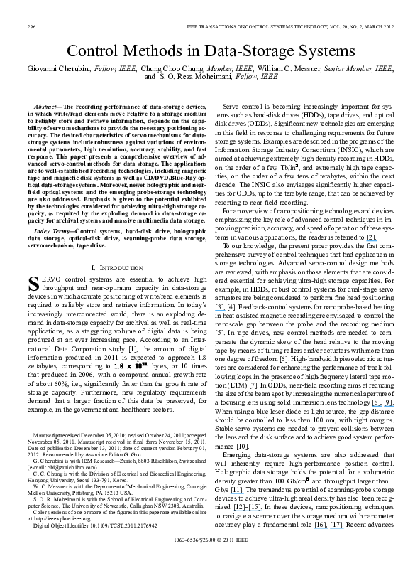 (PDF) Control Methods in Data-Storage Systems