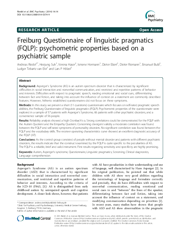 (PDF) Freiburg Questionnaire of linguistic pragmatics (FQLP ...