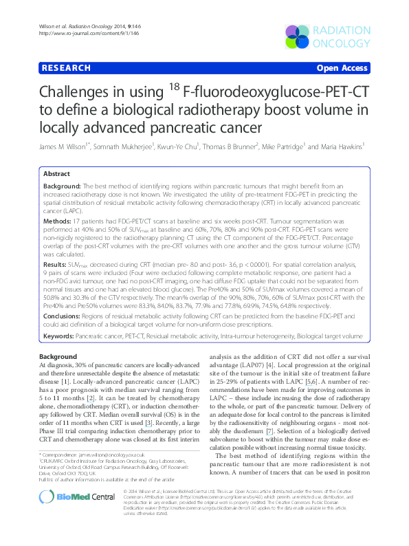 (PDF) The application of functional imaging techniques to personalise ...