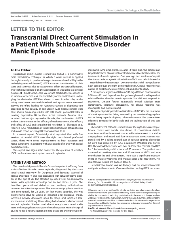 (PDF) Transcranial direct current stimulation (tDCS) modulates motor ...