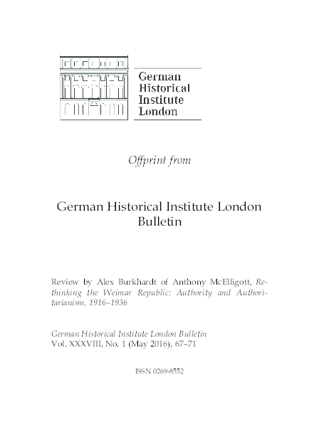 (PDF) Anthony McElligott, 'Rethinking the Weimar Republic'