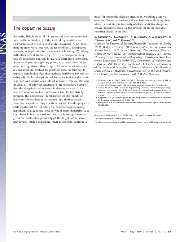 (PDF) The dopamine puzzle
